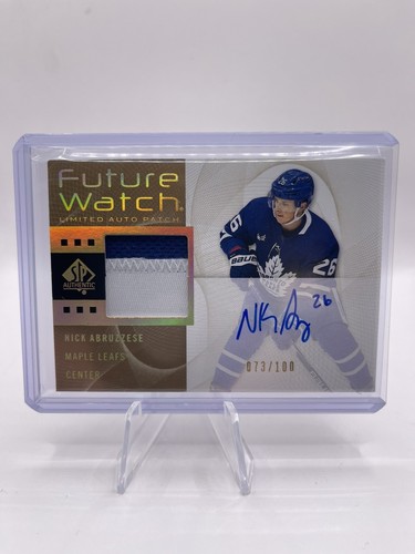 2022-23 SP Authentic Nick Abruzzese Future Watch Auto Patch /100 Leafs ...