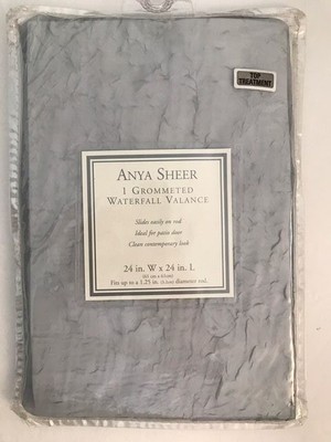 Anya Sheer 1 Grommeted Waterfall Valance in Light Blue | eBay
