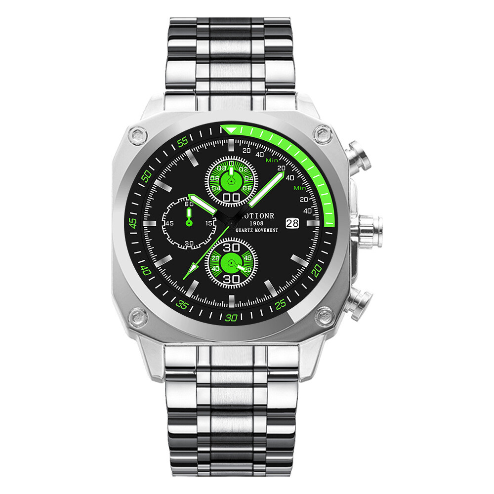 NOTIONR Stainless Steel Mens Watch Fashion Waterproof Date Quartz Wrist ...