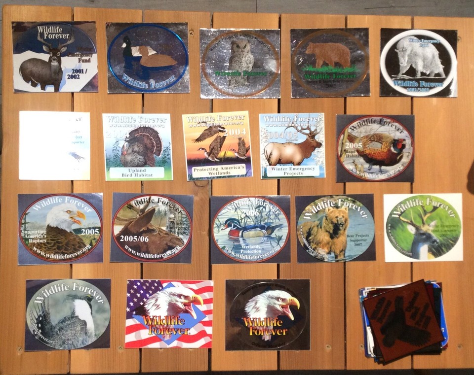 Large Lot Wildlife Forever Org Project Supporter Decal Sticker 1995 To ...
