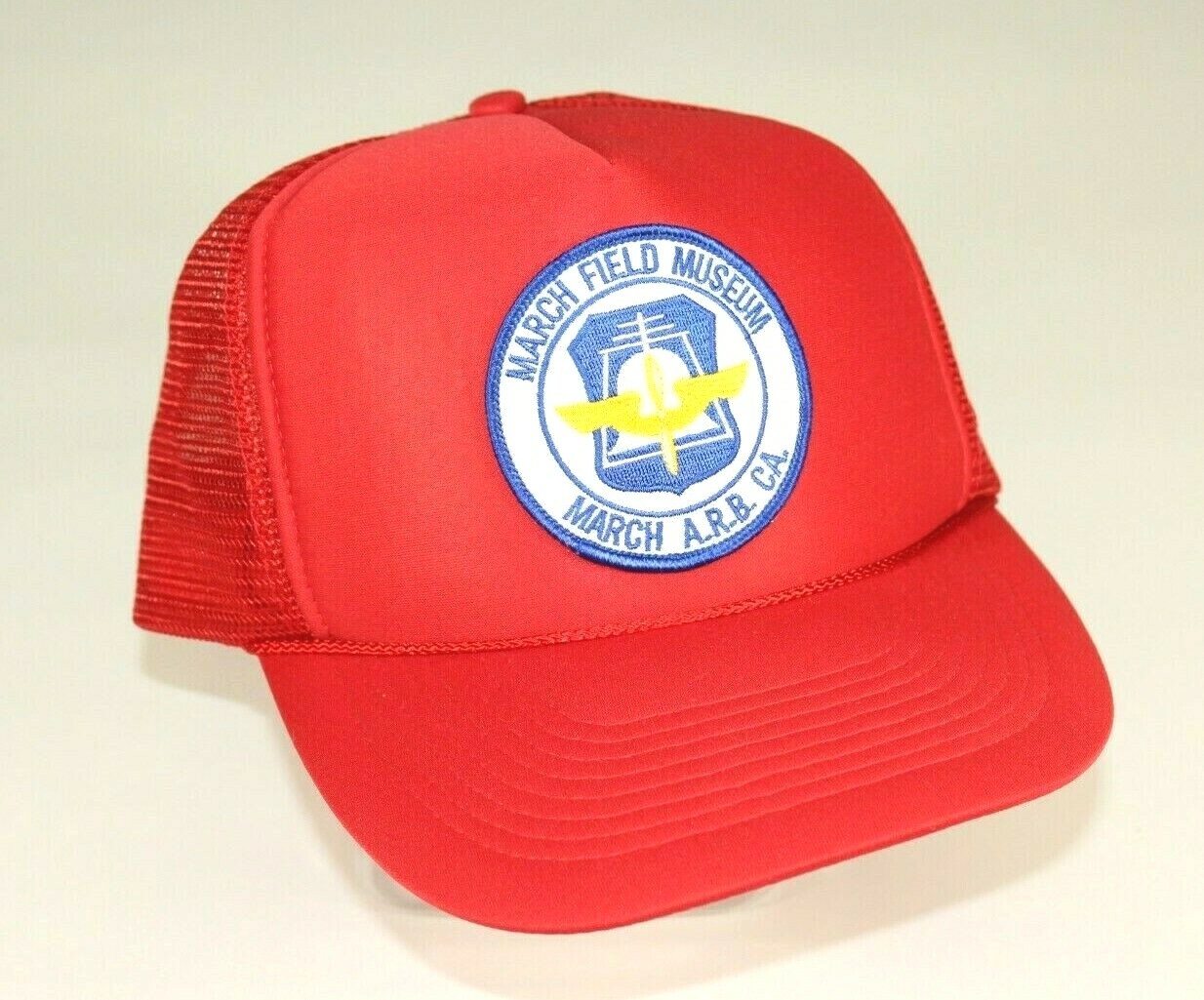 USAF March Field Air Force Base Museum Snap Back Trucker Hat Red Mesh ...