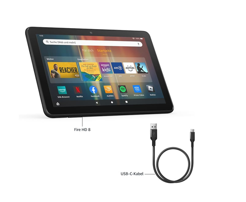 Amazon Fire HD 8 12. Gen 32GB Wi-Fi, 8 Zoll 2022 Release black (mit ...