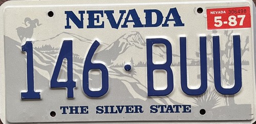 Nevada NV License Plate 1987 The Silver State | eBay