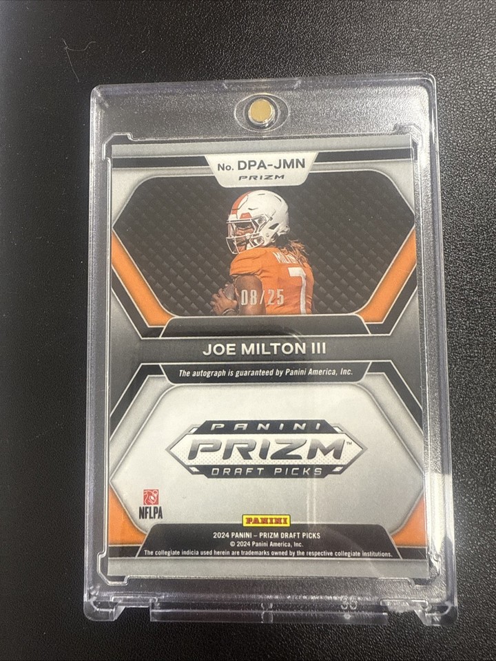 Joe Milton 2024 Panini Prizm Draft Picks Joe Milton Green Pulsar ...