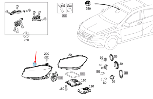 MERCEDES-BENZ GLA X156 Scheinwerfer vorne links LHD USA A1569062900 NEU ...