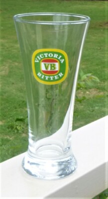 VB Victoria Bitter 285 ml Beer Glass *Green & Gold Yellow Label ...