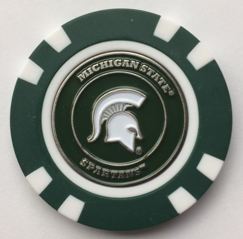 NCAA Michigan State Spartans Magnetic Poker Chip removable Golf Ball ...