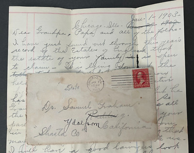 1903 IL LETTER ROYAL BRITISH ESTATE LAWYER CLARENCE DARROW YDALPOM CA ...