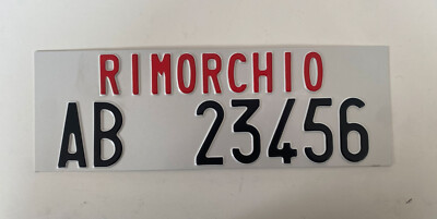 Replica Targa IMMATRICOLAZIONE RIMORCHIO a rilievo catarifrangente ...