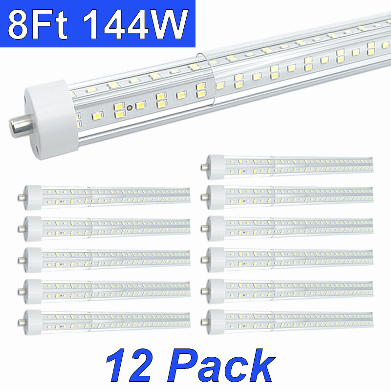 8 Ft Led Bulbs Single Pin 144W No RF 8Ft Led Shop Lights 6500K T8 T12 ...