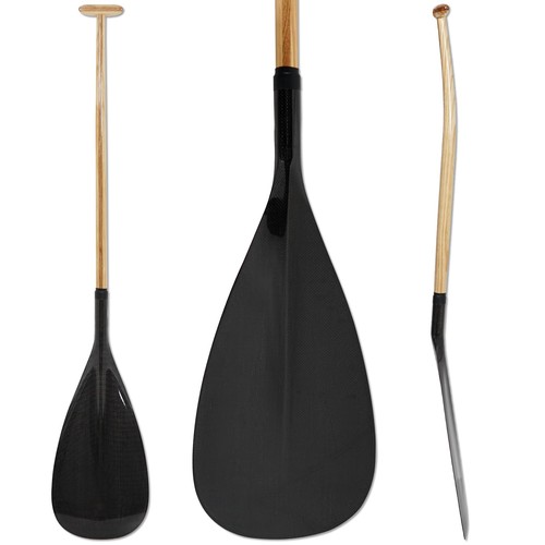 Hybrid Outrigger Canoe Paddle Wooden Shaft with Carbon Fiber Blade ...