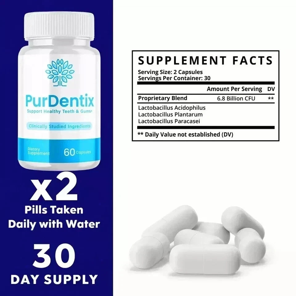 (12 Pack) Purdentix Oral Probiotic Support Healthy Teeth and Gums (720 ...
