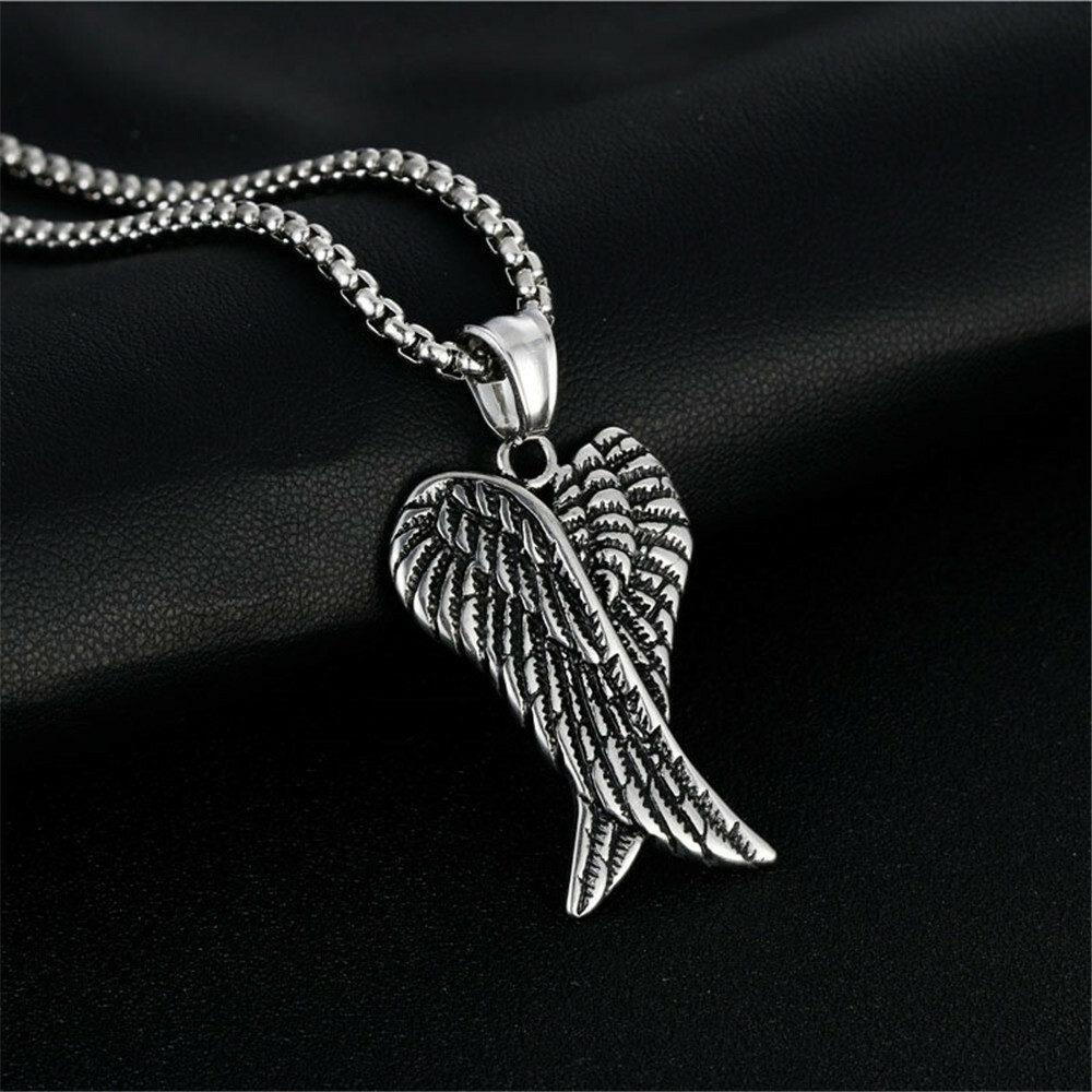 Mens Womens Archangel Michael Angel Wing Pendant Necklace Silver Box ...