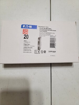 Eaton CHFP120DF 20A Arc and Ground Fault Circuit Breaker Plug Plug On ...