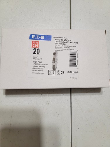 Eaton CHFP120DF 20A Arc and Ground Fault Circuit Breaker Plug Plug On ...