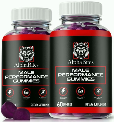 (2 Pack) Alpha Bites Gummies For Men, AlphaBites ED Gummies Male BIGD ...
