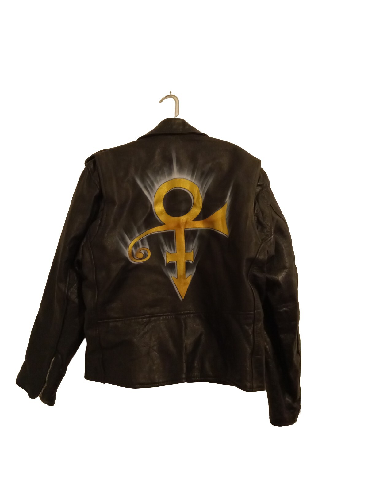Vintage Leather Motorcycle Custom Painted Prince Love… - Gem