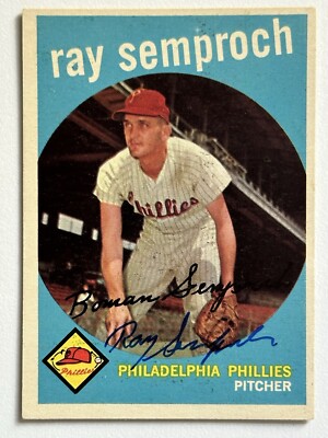 RAY SEMPROCH 1959 TOPPS 197 AUTOGRAPHED SIGNED AUTO BASEBALL CARD ...