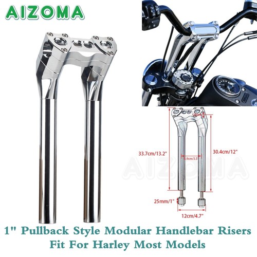 For Harley Sportster XL Softail FLSL 12"+1" Handlebar Pullback Risers ...