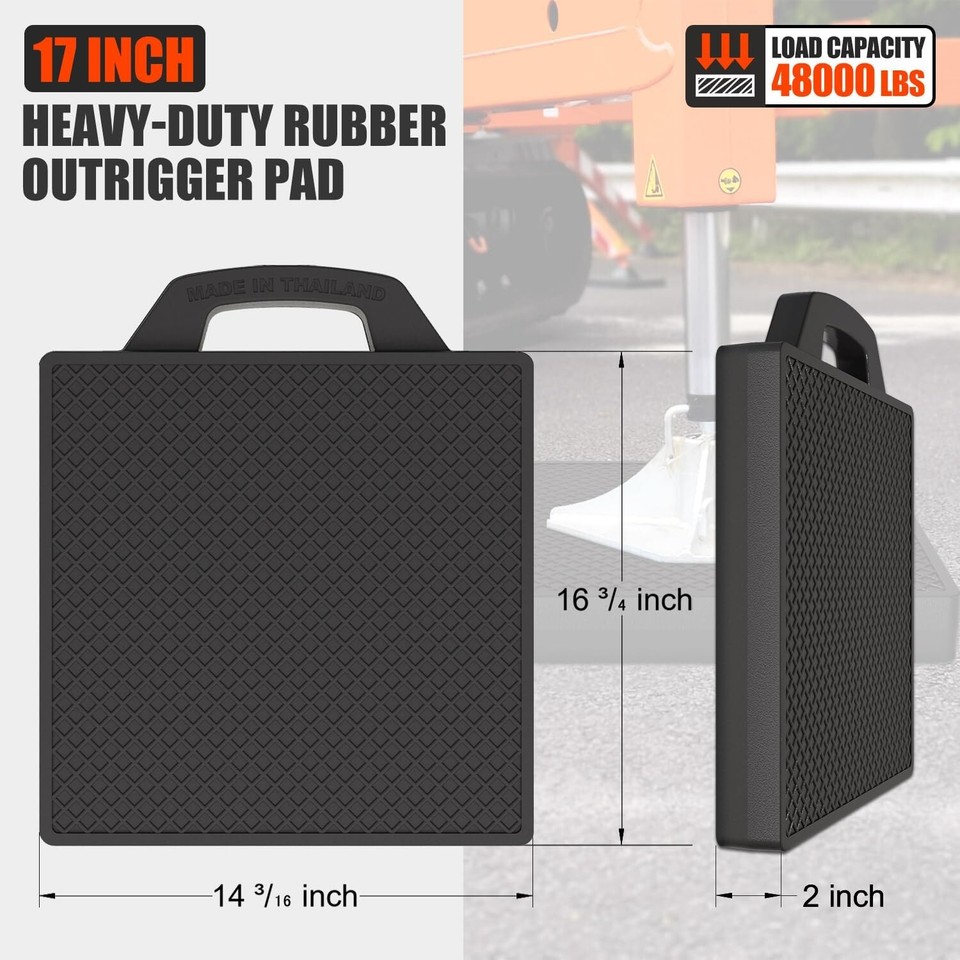2pcs Heavy Duty Rubber Outrigger Pads for Trailer Jack Block Binder ...