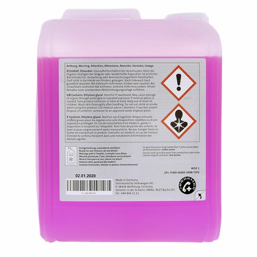 Liquido Antigelo Radiatore Originale VW Audi Seat Skoda G12Evo 5 Litri ...