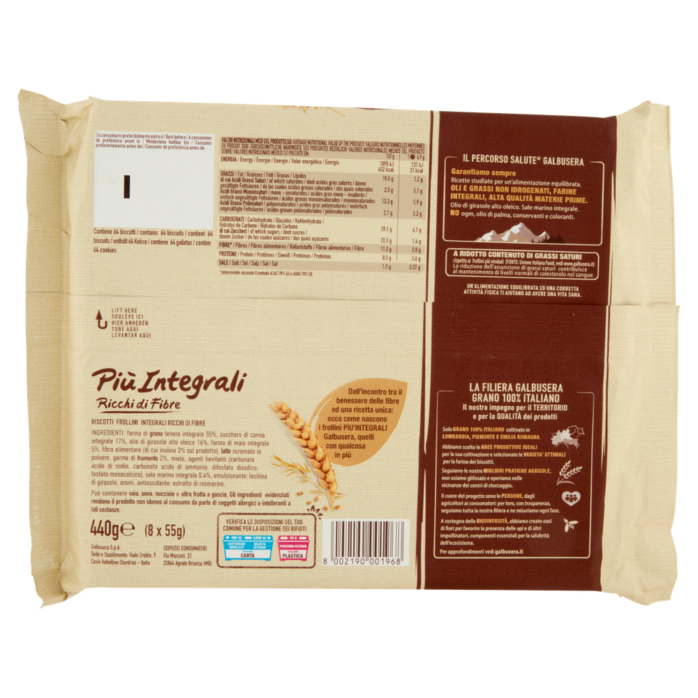 Galbusera Crackers | Wholemael Biscuits | 15,5 Oz /440 Gr | Galbusera ...