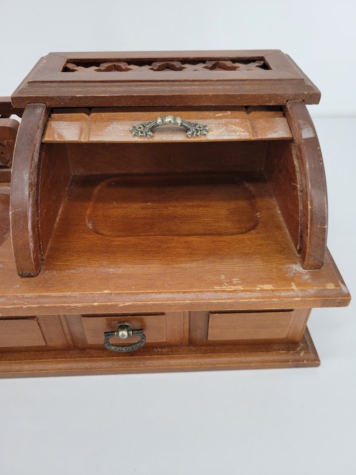 Vintage MCM Men's Woman’s Wood Jewelry Dresser Box Valet 1 Drawer 70's ...