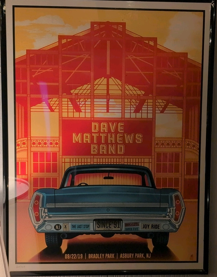 Dave Matthews Band Concert Poster Art Print Bradley Park Asbury Park NJ ...