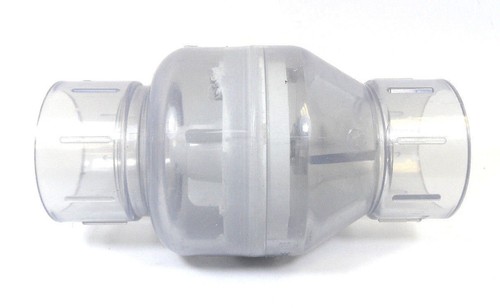 Flo-Controls 1011C20 Spring Check Valve 2" Slip X 2" Slip Clear PVC 7 ...