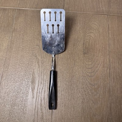 Ekco 11” Short Spatula Long Slotted Keyhole 5.5” Blade Black Chromium ...