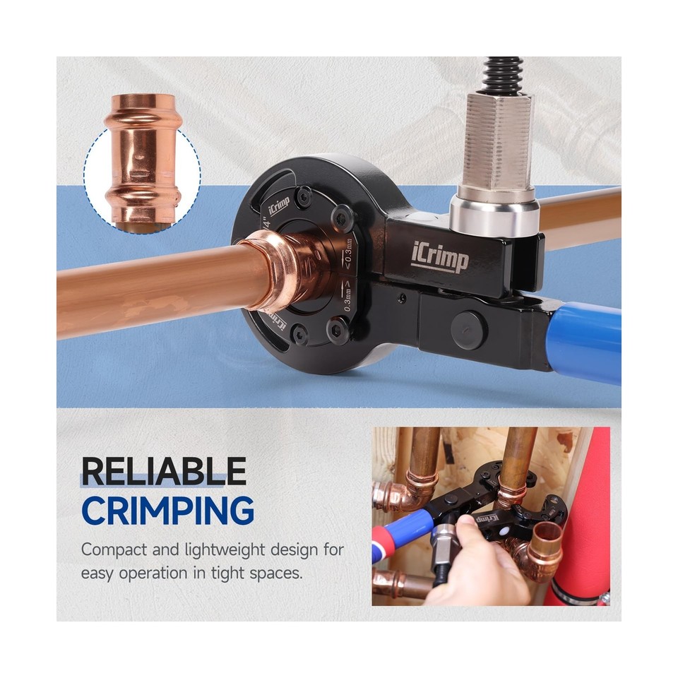 iCrimp Copper Crimping Tool with Cutter, Propress Tool for 1/2" 3/4" 1 ...