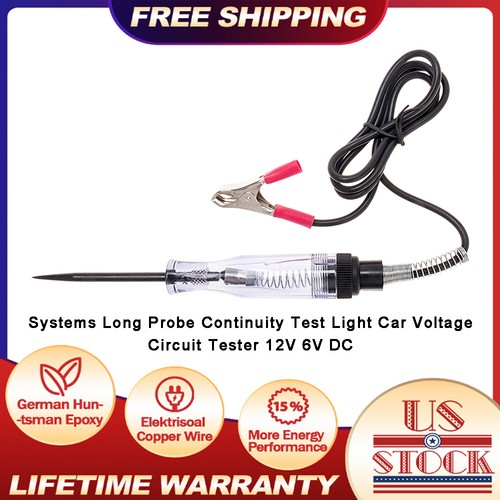 New 12V 6V DC System Long Probe Continuity Test Light Car Voltage ...