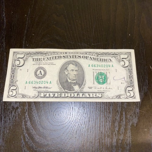 1995 5 DOLLAR FEDERAL RESERVE NOTE REPEATING SERIAL | eBay