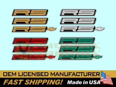 Automotive Black & Red 3rd Gen Camaro RS Emblem Set Rocker Bumper Parts ...