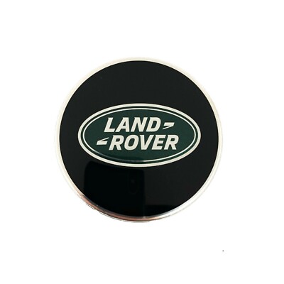 ONE Land Rover Black + Green Oval Polished Wheel Center Hub Cap Genuine ...
