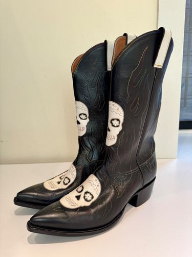 Caboots El Paso Texas Custom Leather Skull Western Cowboy Boots ...