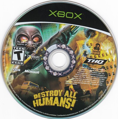Destroy All Humans! (Microsoft Xbox, 2005) **DISC ONLY** 752919520284| eBay