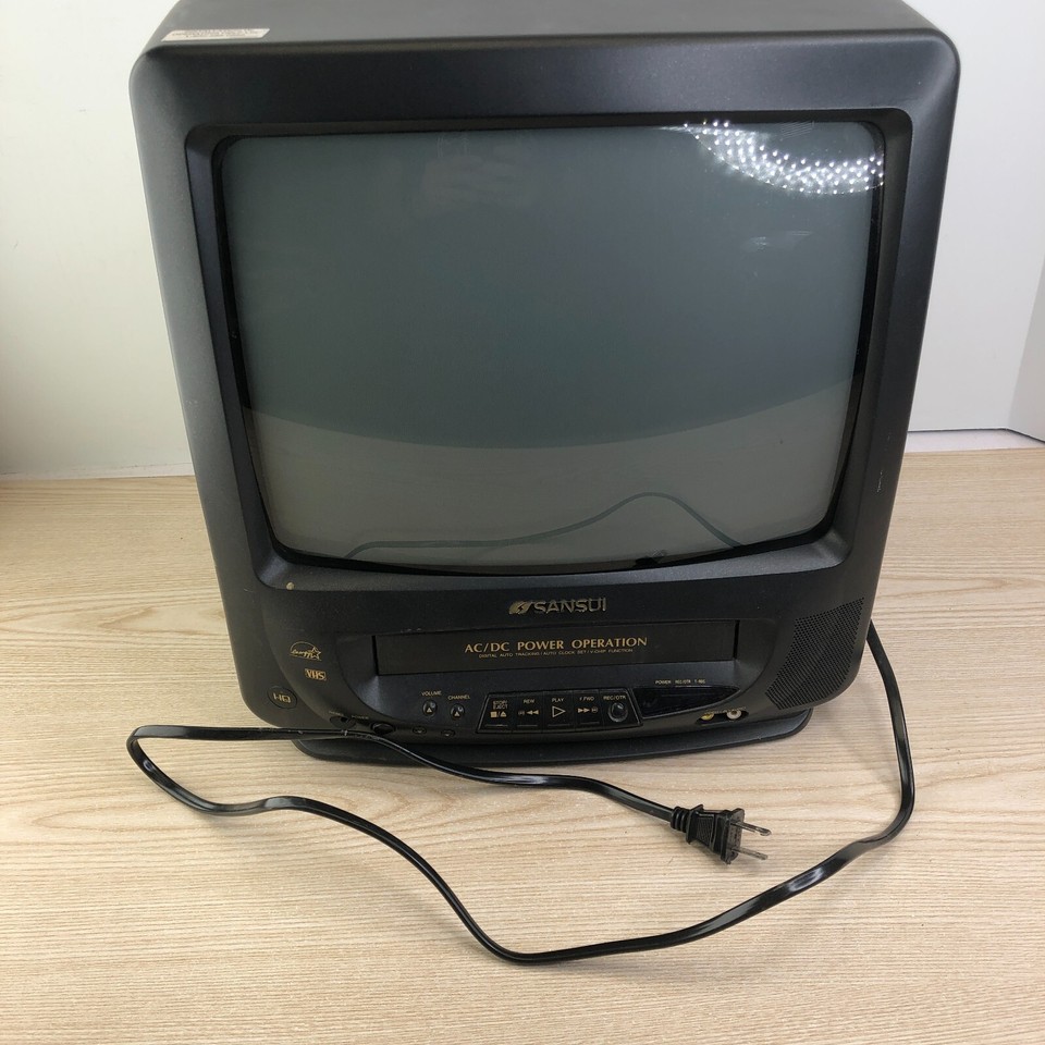 Vintage Retro Gaming TV VCR VHS Player Sansui COM311ADA 13" Television ...