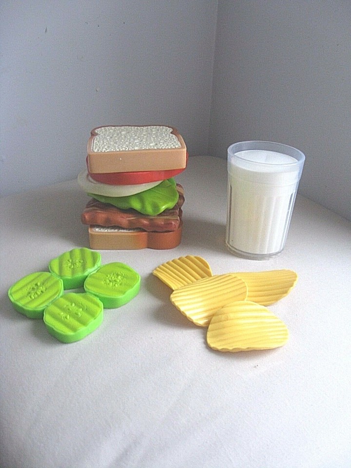 GIANT CHUNKY FUN FOOD PLAY BUILD A SANDWICH + MILK + PICKLE + CHIPS ...