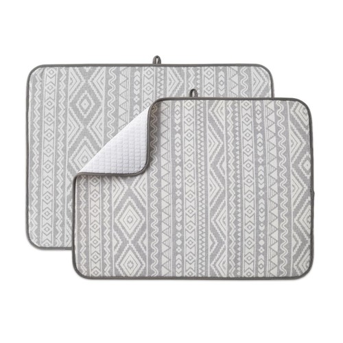 2-Pack 18x24-inch Printed Microfiber Absorbent Reversible Dish Drying ...