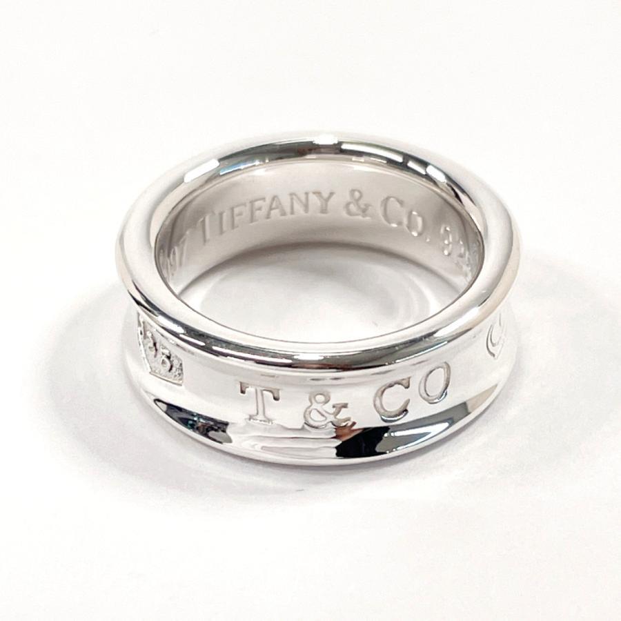 TIFFANY&Co. ring 1837 model logo US Size 5 silver 925 6.6g Women width ...