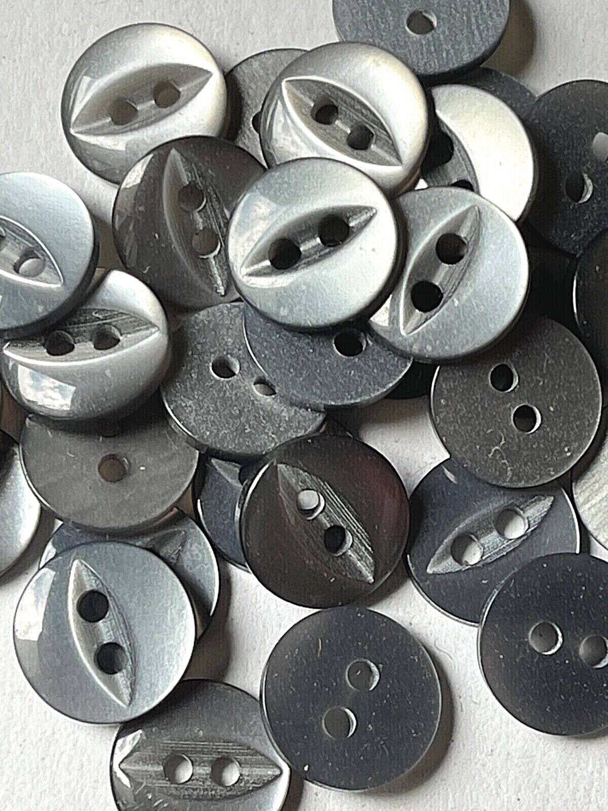 ROUND PEARLISED FISH-EYE BUTTONS - 16 & 19 MM. - 10 / 20 / 50 BUTTONS ...