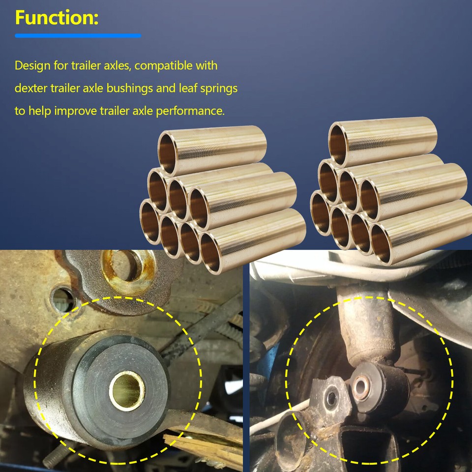 16pcs Trailer Leaf Spring Bushing Kit Shackle Bushings Bronze Bushings ...