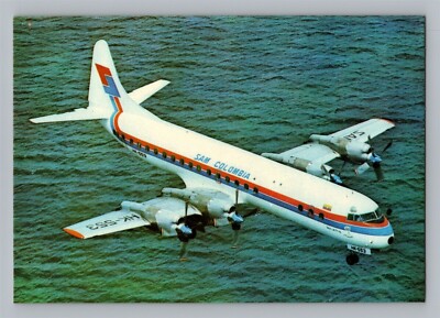 Postcard Sociedad Aeronautica de Medellin SAM Colombia Airlines Jet ...