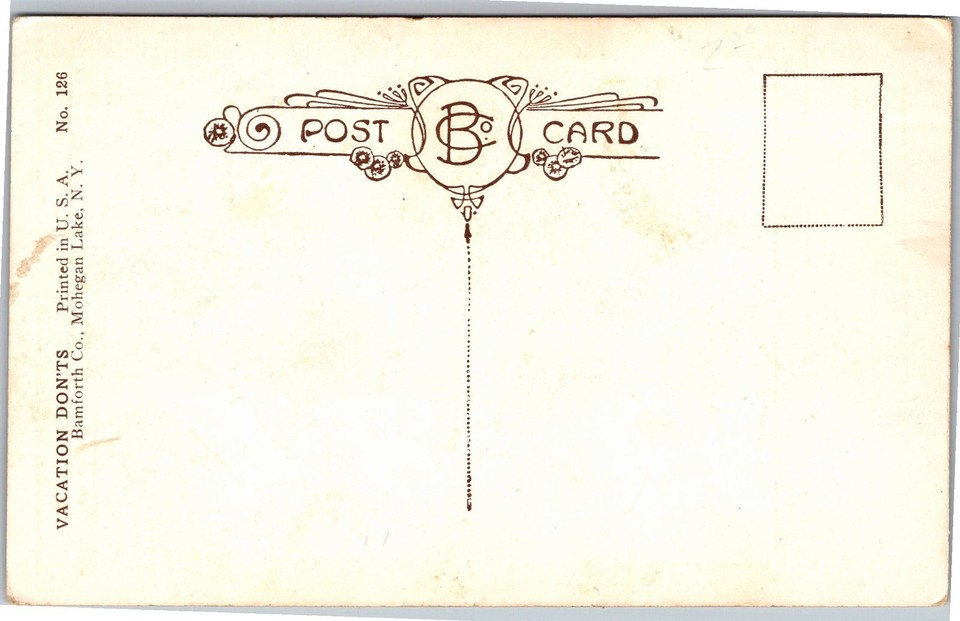 Bamforth Vacation Don'ts Smiling Lady with Donkey Burro Vtg Postcard ...