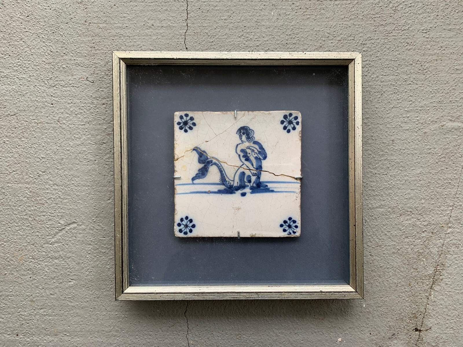 Original Antique 1600s/1700s Dutch Delft Tile Mermaid Nude Painting ...