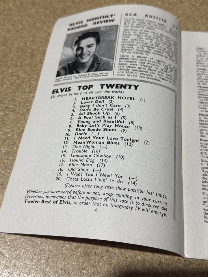 VTG Elvis Monthly Vol 1 No 1 “100% Elvis” UK Fan Magazine c1959–1960 | eBay
