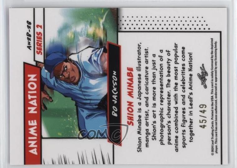 2024 Leaf Anime Nation Series 2 Purple /49 Bo Jackson Shion Minabe # ...