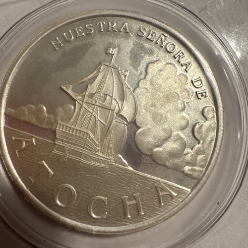 1991 Treasure of the ATOCHA shipwreck Mel Fisher 999 FINE round silver ...
