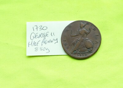 1730 HALF PENNY coin George II (1727 - 1760) 8.80g Coin | eBay